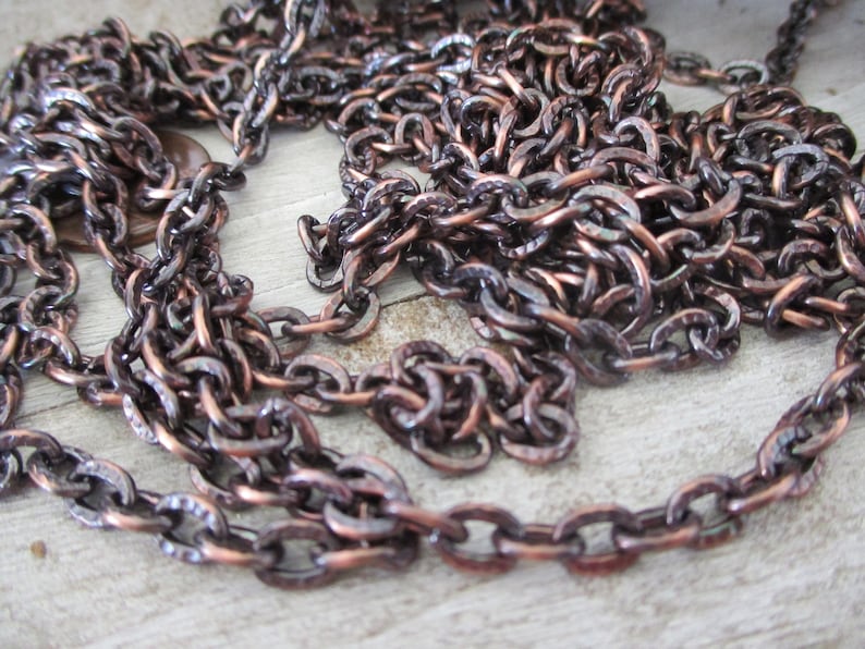 Hammered Copper Chain, Medium Links, Unsoldered Bulk Chain, USA Made - Etsy