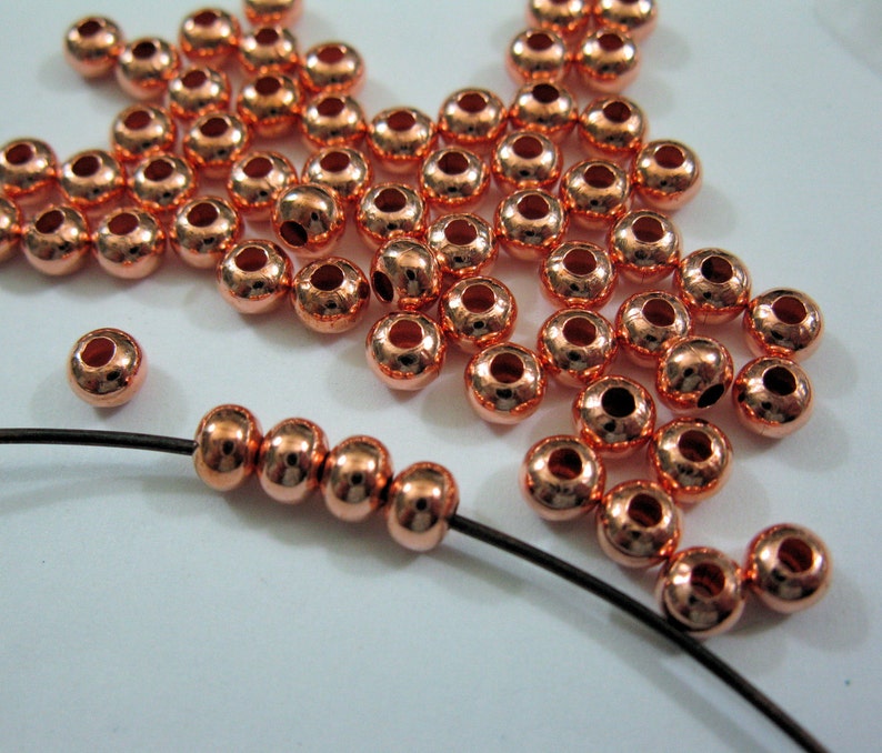 COPPER BEADS 4.8MM Rondelles 50 Pieces Bright Sealed Copper - Etsy