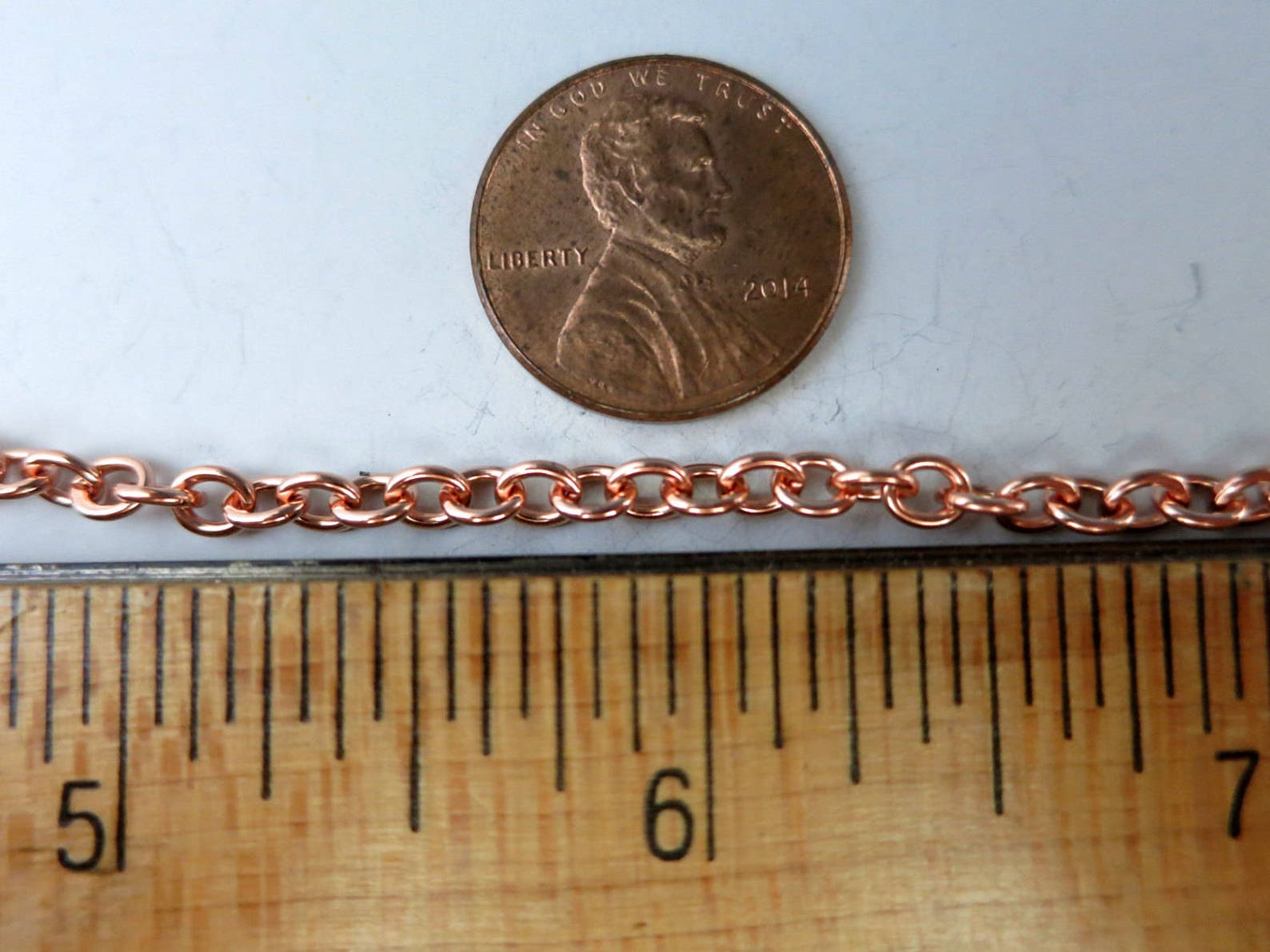 COPPER CABLE CHAIN, 4.25mm X 3.6mm Links, Pure Copper Bulk Chain, No ...