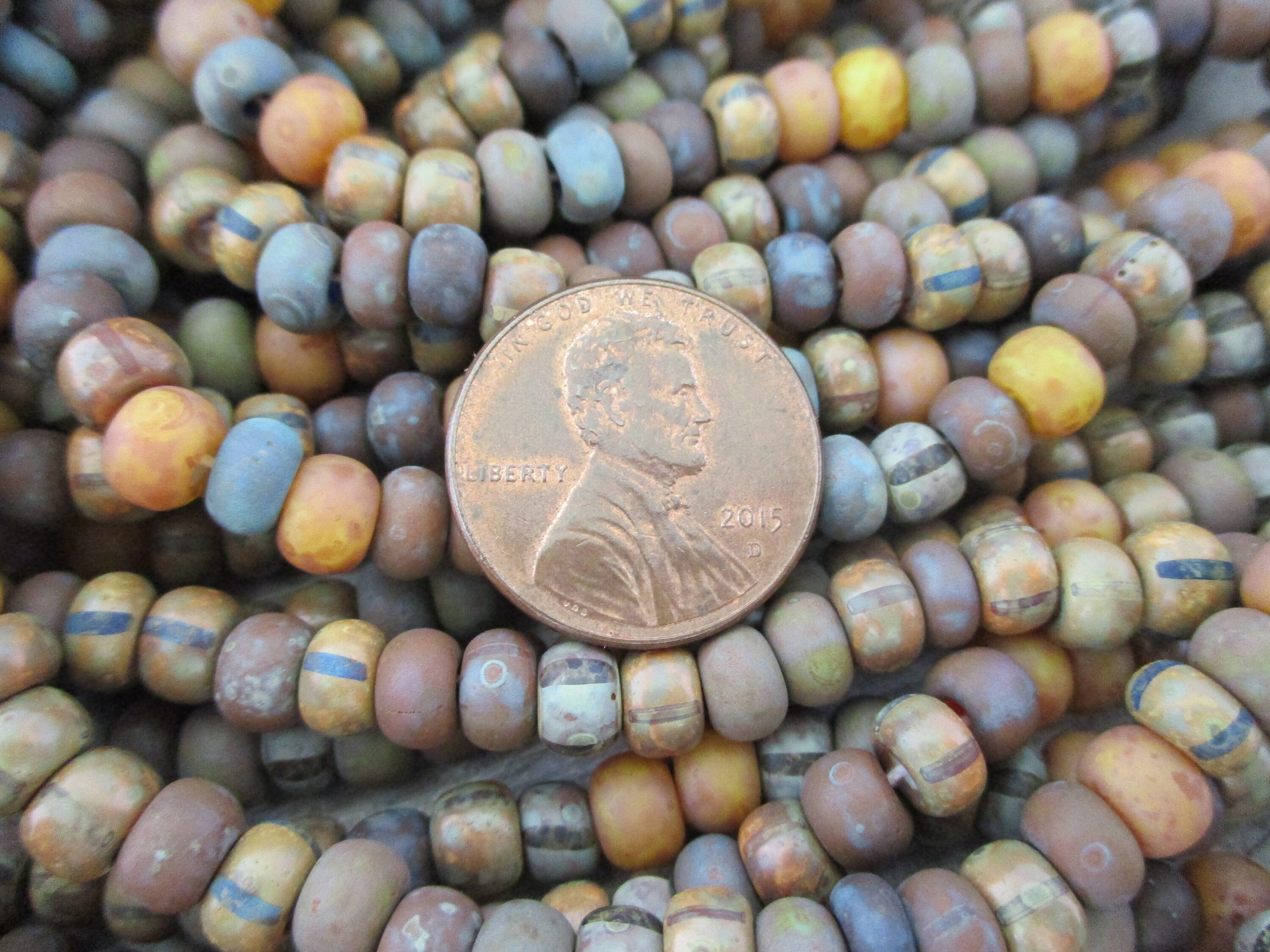 4/0 Rustic Cabin Beads, Full 20" Strand 150 Beads, Czech Glass 5mm Seed ...