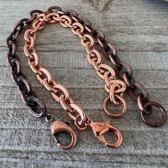 Real COPPER Large Link Bracelet or Necklace 7.07x9.63mm Links Bright or Hand Oxidized Unisex Jewelry Custom Lengths Etsy
