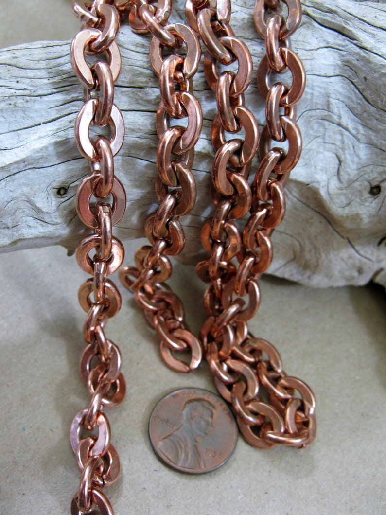 COPPER HEAVY CABLE Chain, Large Link, 11 X 9mm, 1 Ft to 20 Ft Bulk ...