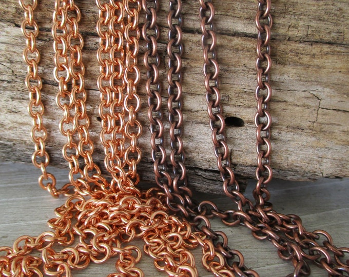 Copper Rolo Chain 4.6mm, Bright or Oxidized, 16 to 72 Inch Lengths ...