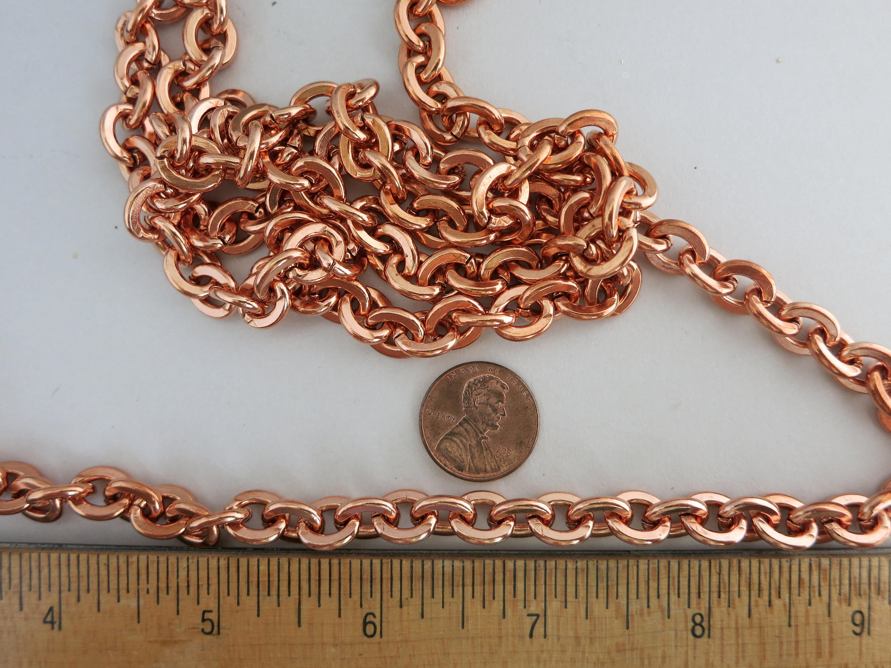 COPPER HEAVY CABLE Chain Large Link 11 x 9mm 6' to | Etsy