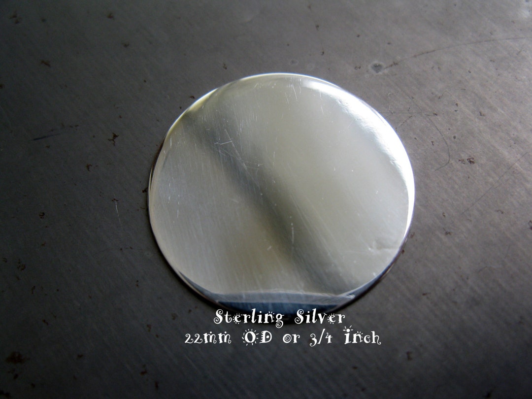 Sterling Silver Round Disc, Engraving Stamping Blank, 22mm OD or 3/4 ...