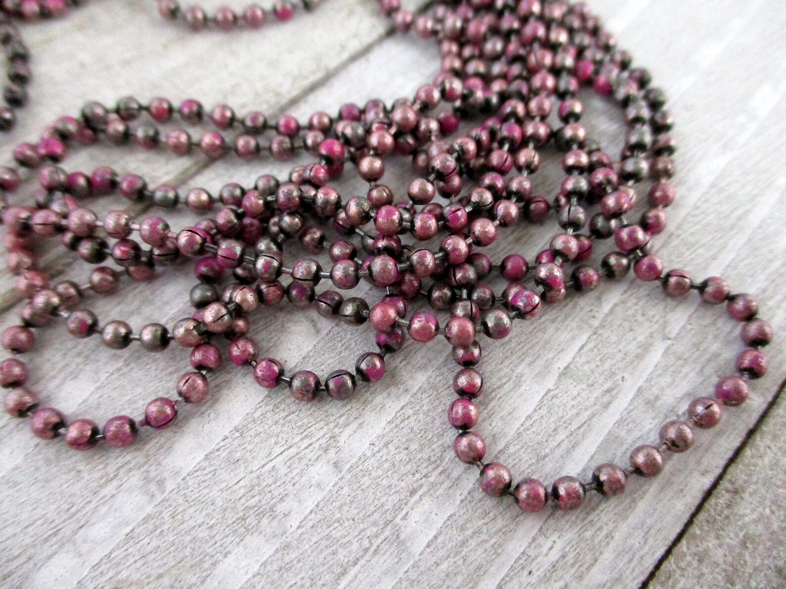 2.4mm Ball Chain ASHES OF ROSES Patina Greyed Rose Hand - Etsy
