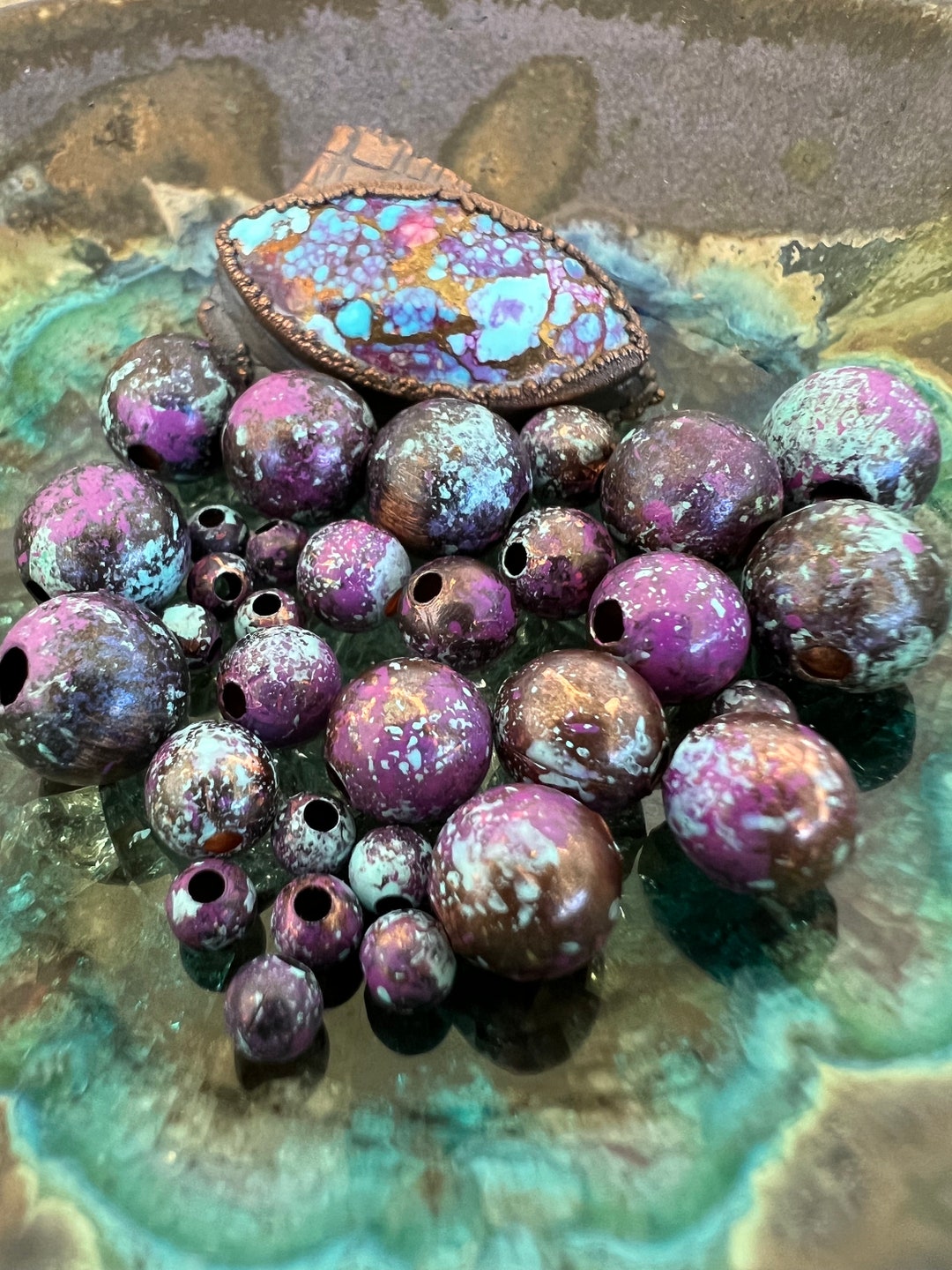 Purple Mohave Turquoise Copper Patina Beads, Choose 4mm, 6mm, 8mm, 10mm ...