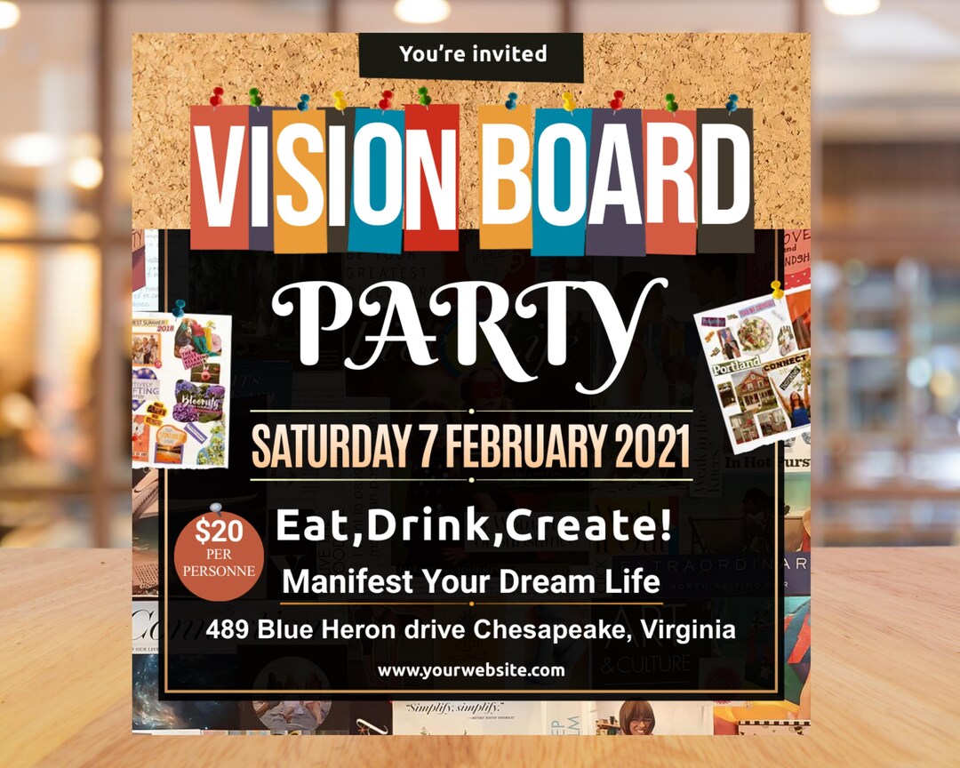 Vision Board Party Invitation 2026 | Manifestation & Goal Planning ...