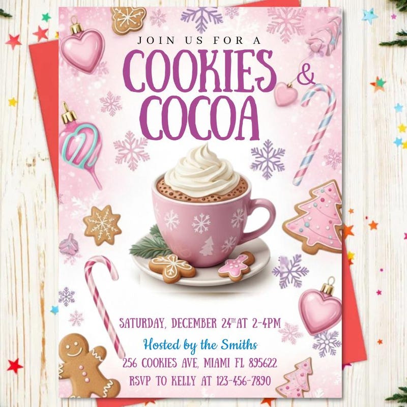 Hot Cocoa Party Invite - Etsy