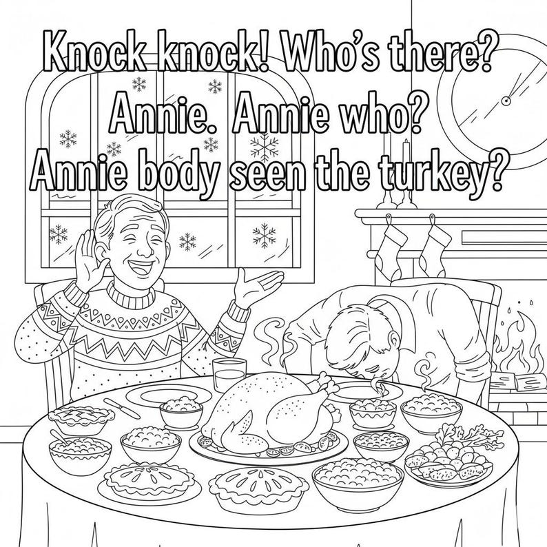 Funny Dad Joke Coloring Pages, Thanksgiving Activity (digital Download ...