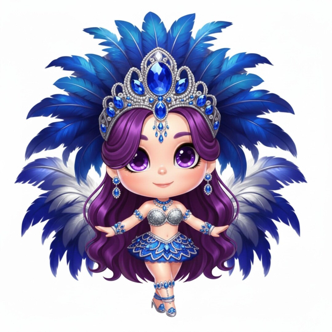 Girl Clipart Cute Brazilian Carnival Costumes Feathers Cute Samba Girls ...