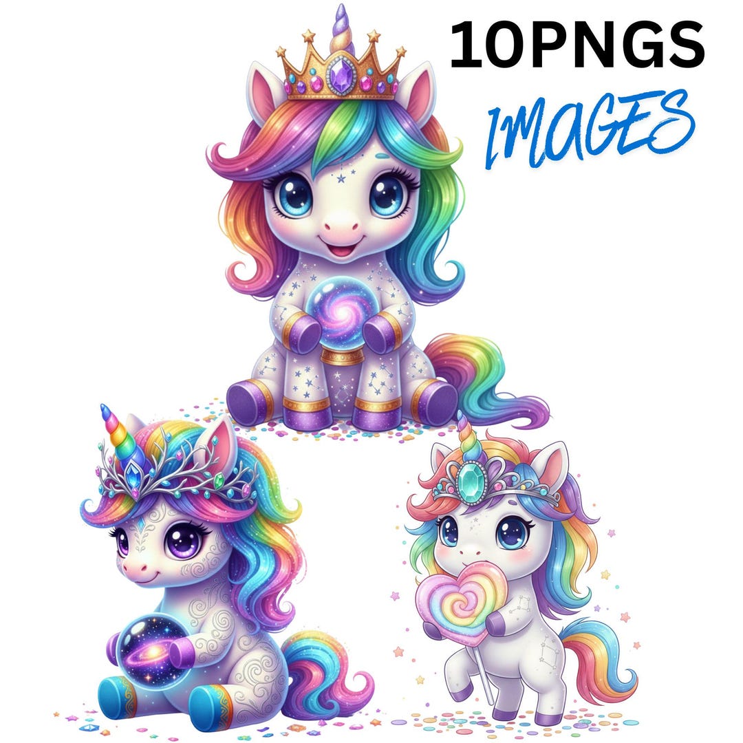 Baby Unicorn Clipart PNG - 10 Cute Unicorn Graphics With Flowers ...