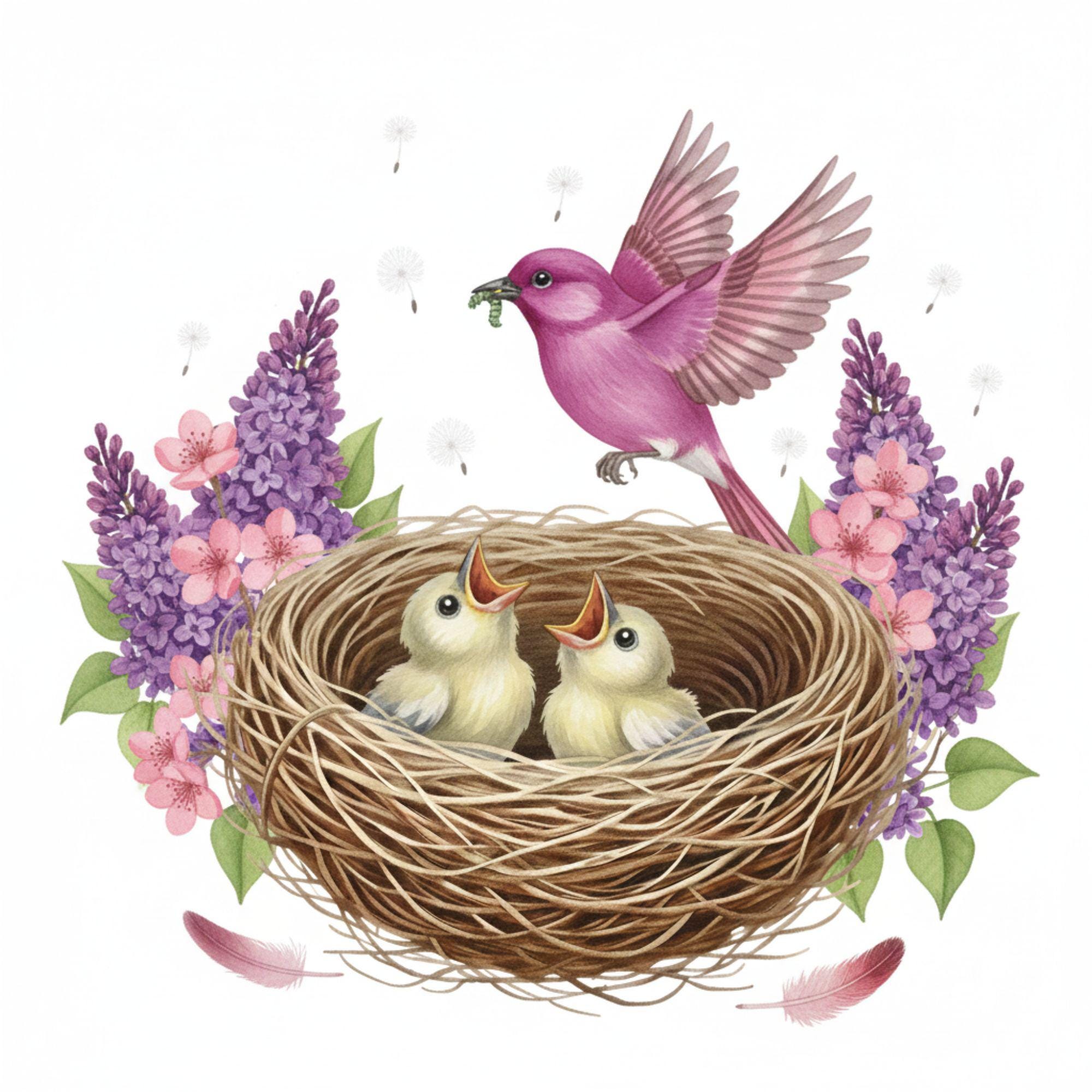 Vibrant Watercolor Bird Clipart Bundle Instant Download PNG for Decor ...