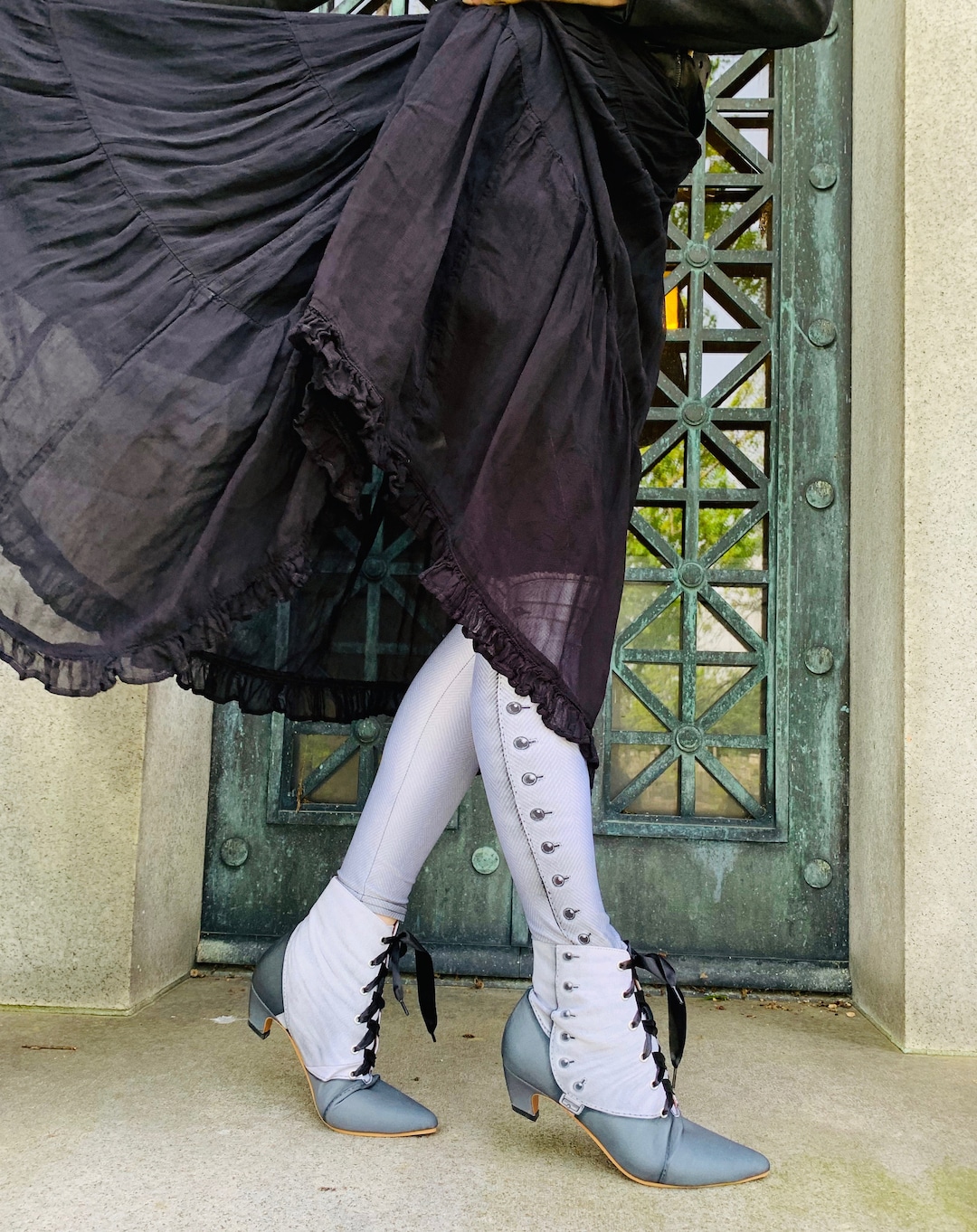 Black Spat Leggings, Victorian Spat Leggings - SALOON - Womens Leggings ...