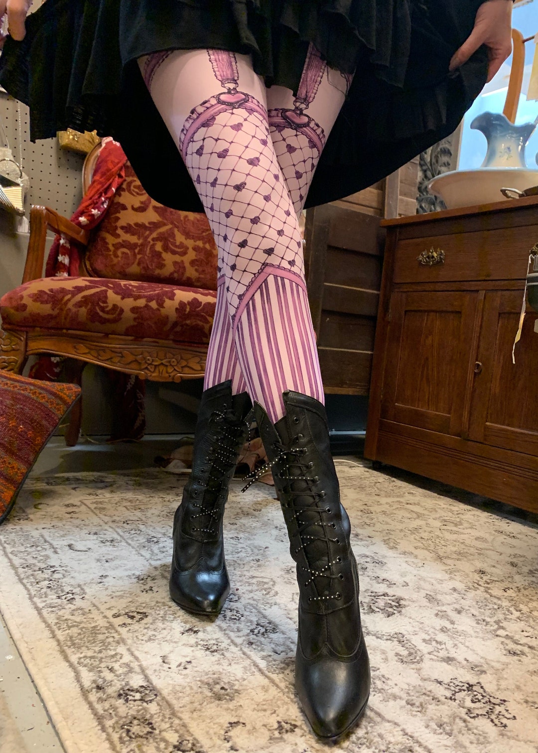 Sweetheart Garter Leggings - Womens Leggings, Garters, Art Leggings ...