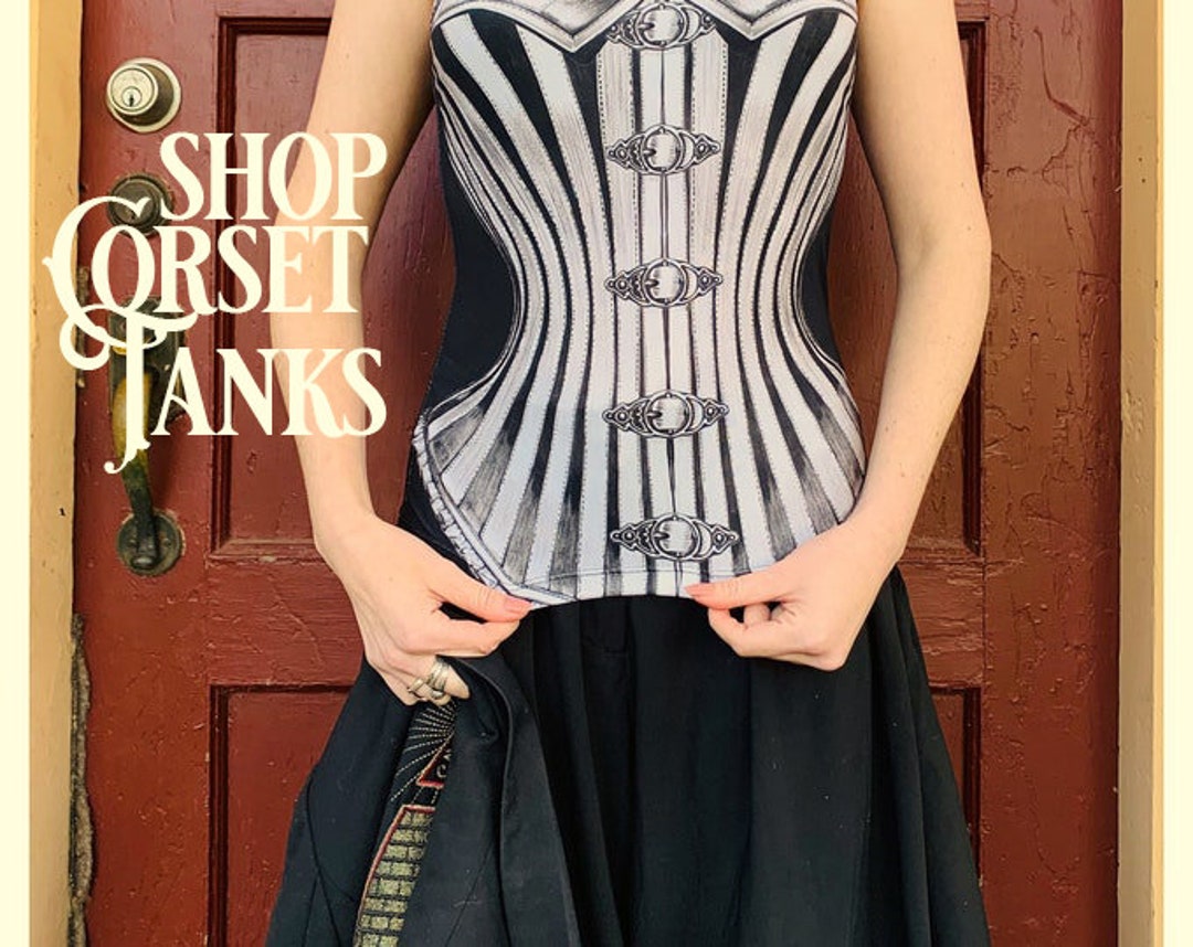 Victorian Corset Tank Top - Corset Tee Shirt - Victorian Corset Tank ...