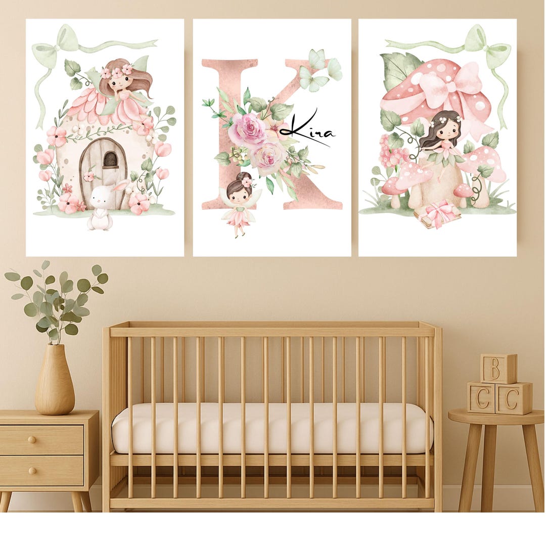 Personalized Fairy Poster Set | Set of 3 Kids' Room Decor | Girls' Room ...