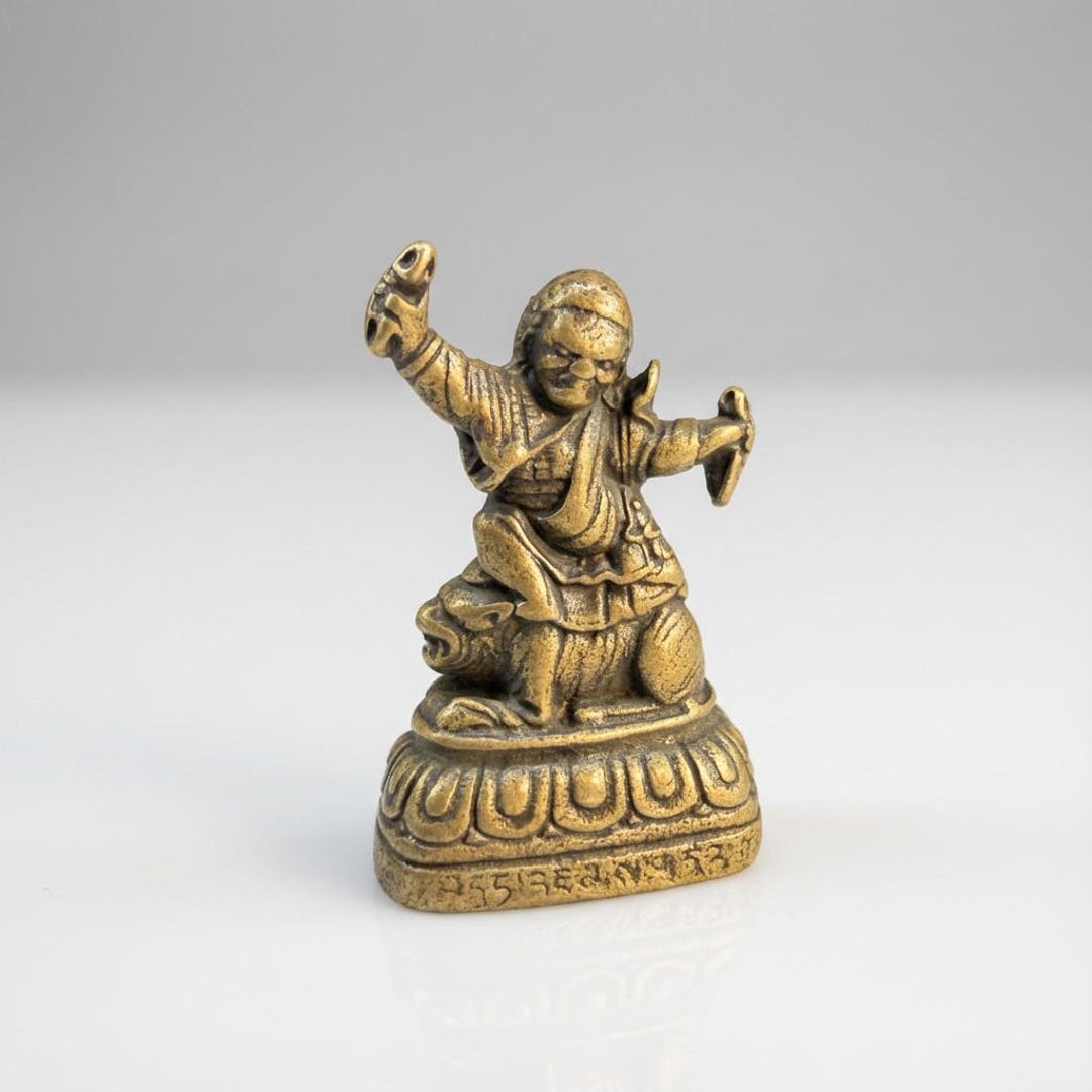 Vintage Angry Lotus Master Mini Brass Statue – Sacred Buddhist Figurine ...