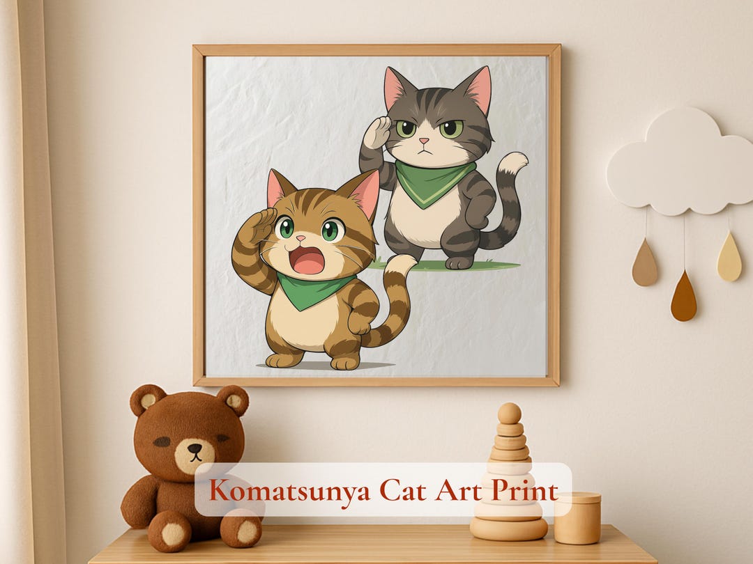 Komatsunya Cat Brothers Salute | Kawaii Japanese Cat Illustration ...