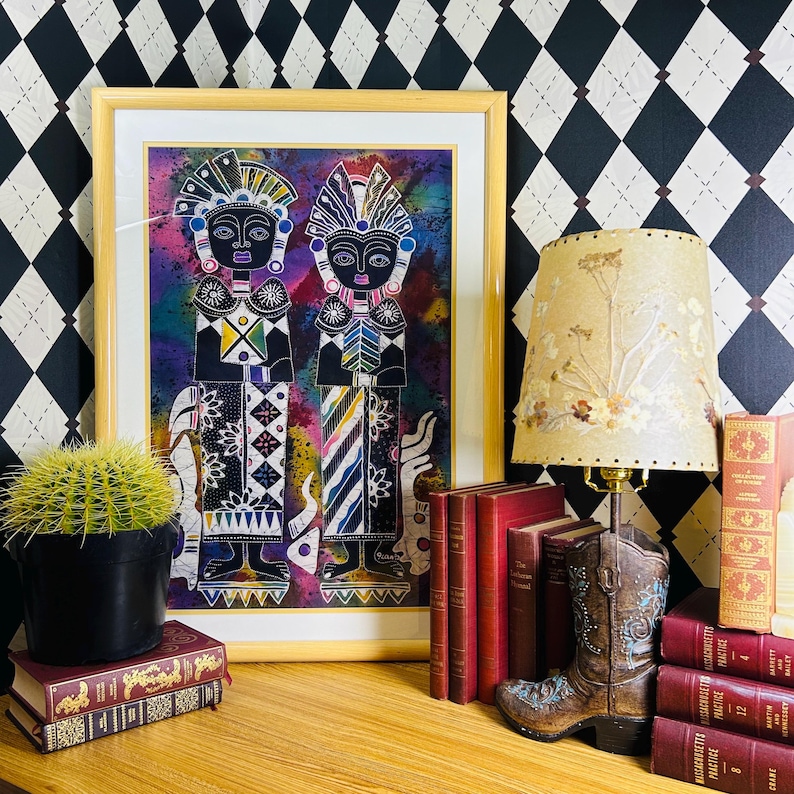 Vintage Cowboy Boot Lamp & Dried Flower Shade Western Folk Art Décor ...