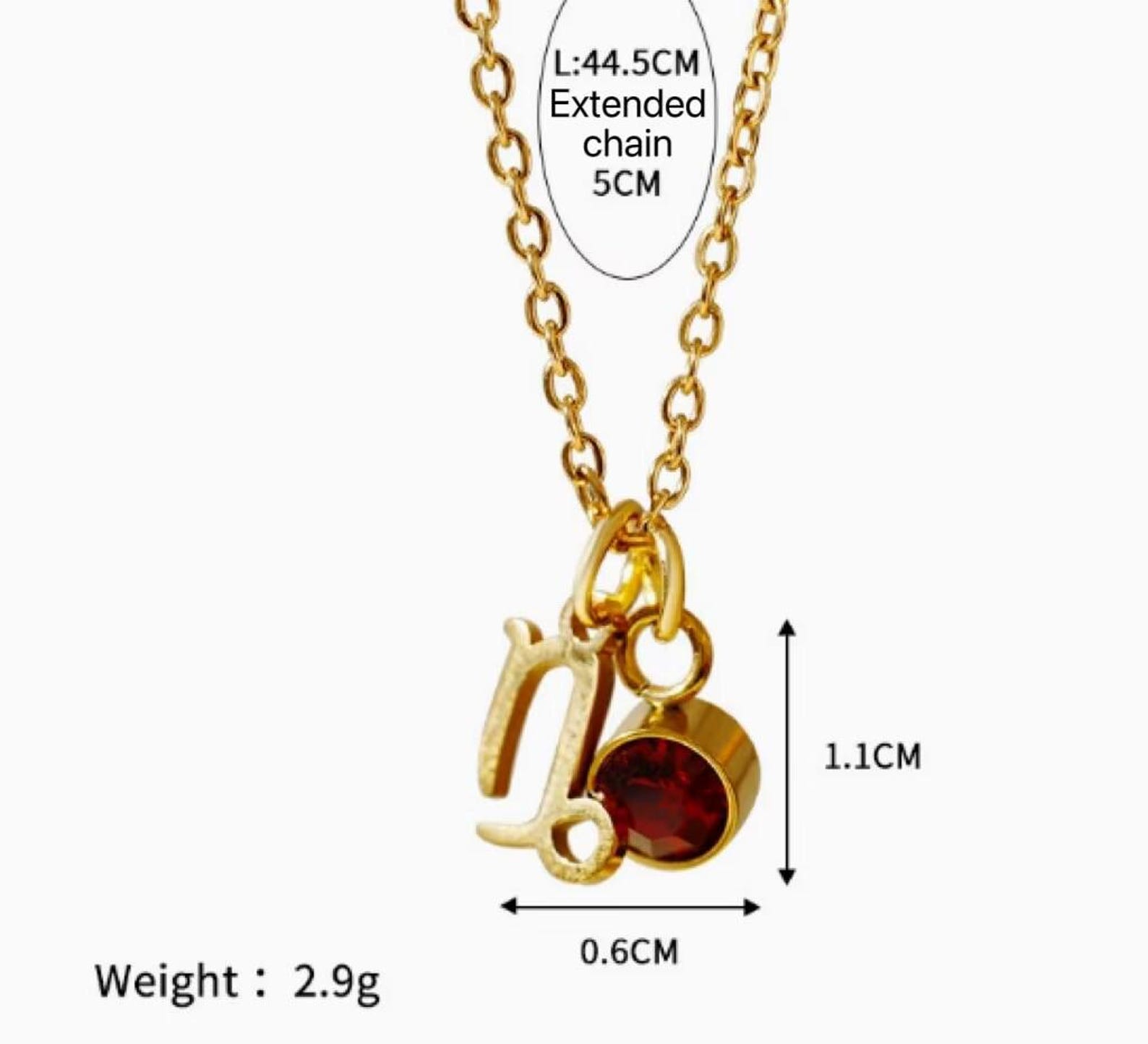 Personalized Zodiac Symbol Necklace With Colored Zircon Birthstone and ...