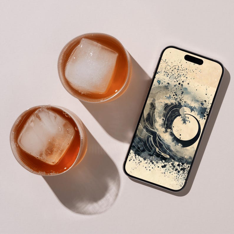 Minimal Zen Wallpaper Set – "seigaiha Wave" | PC and Phone Backgrounds ...