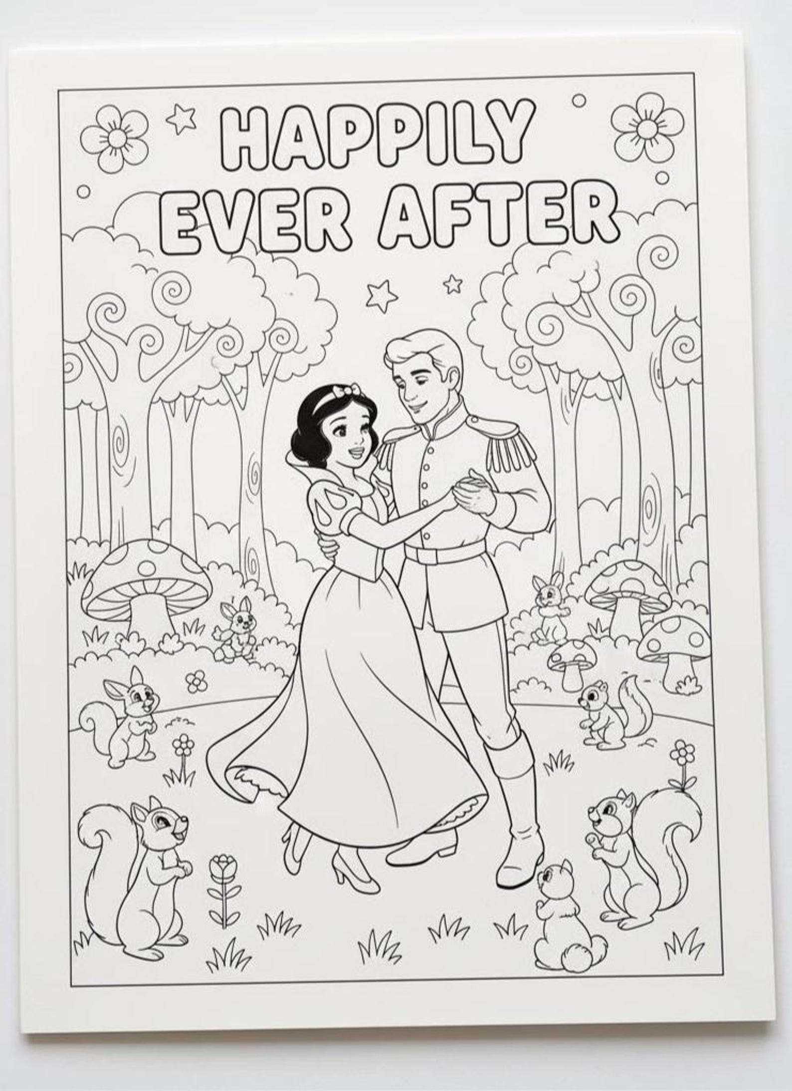 Snow White Coloring Book | Princess Kids Activity (digital Download) - Etsy