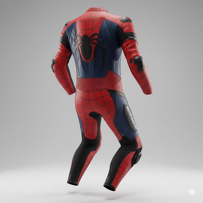 Spider-man Inspired Motorcycle Racing Suit • Leather Biker Outfit ...