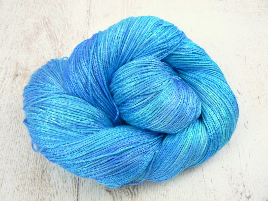 Riviera Sky, Pure Silk Yarn, 4 Ply Yarn, Hand Dyed, Turquoise, Blue ...
