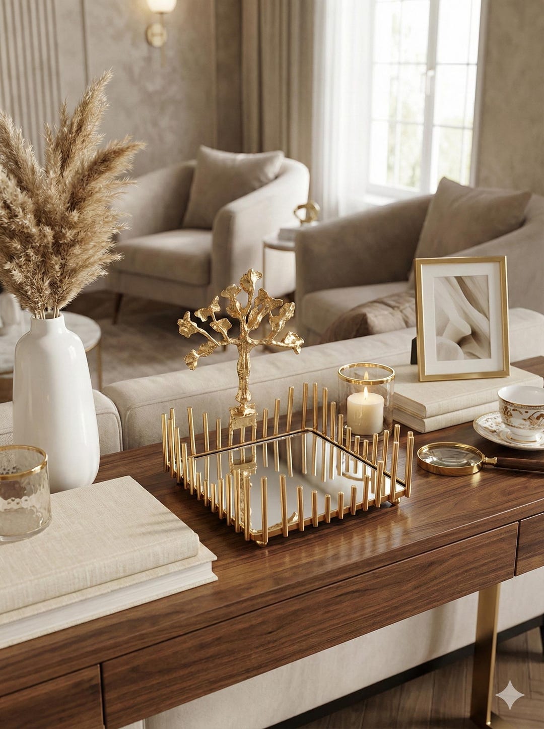 Luxury Napkin Stand - Mirrored Table Decor - Brass and Mirror - Etsy