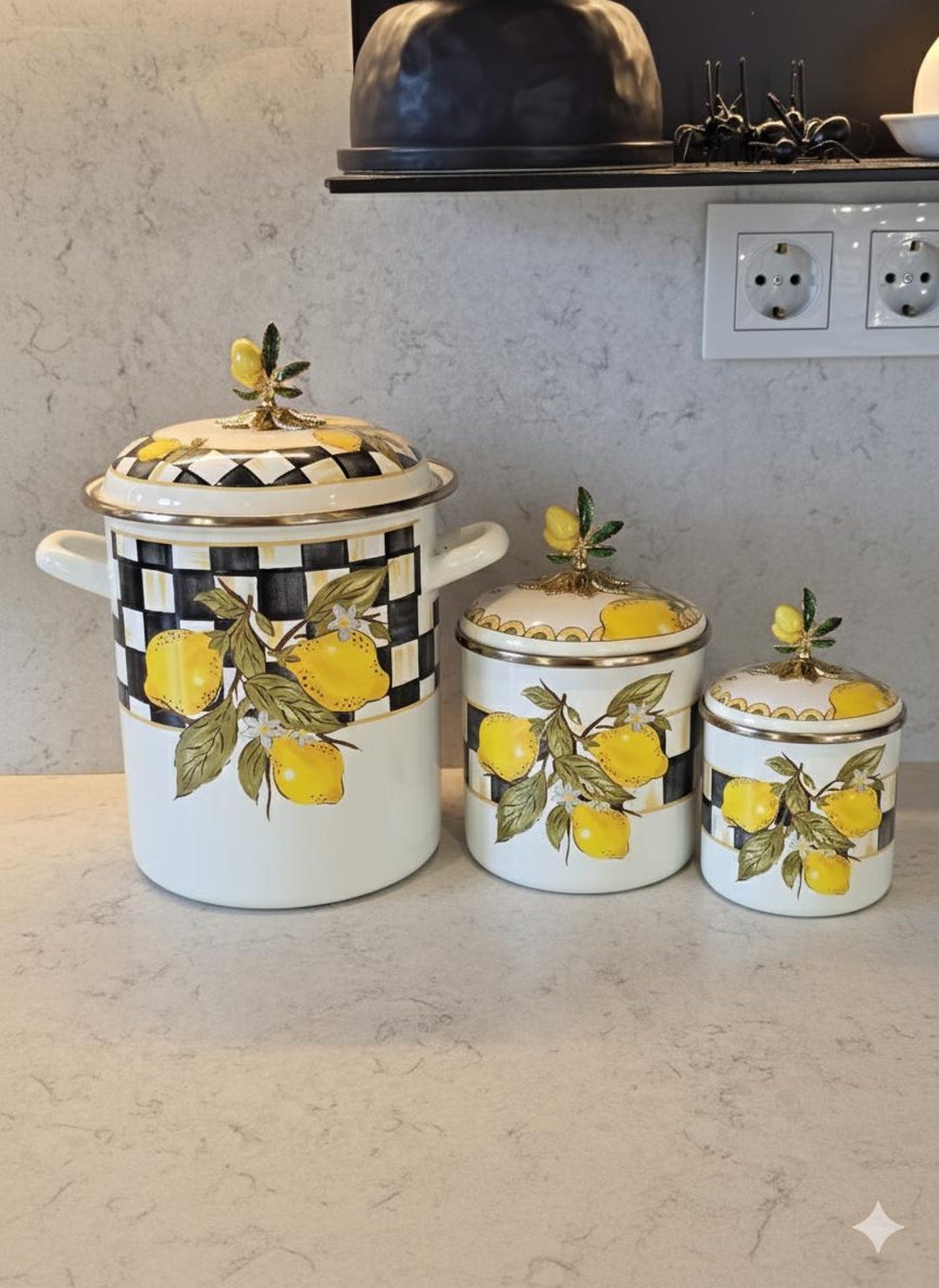 Enamel Pot and Jar Set, 3 Pcs Jar Set , Storage Jars. - Etsy