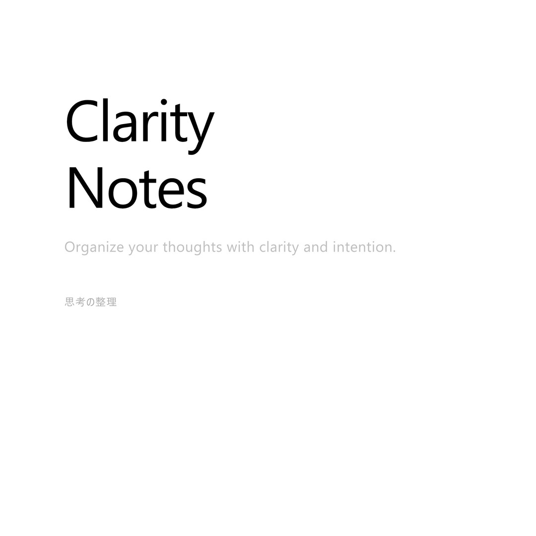Clarity Notes – Planning Notes | Minimal Planner | Japanese and English ...