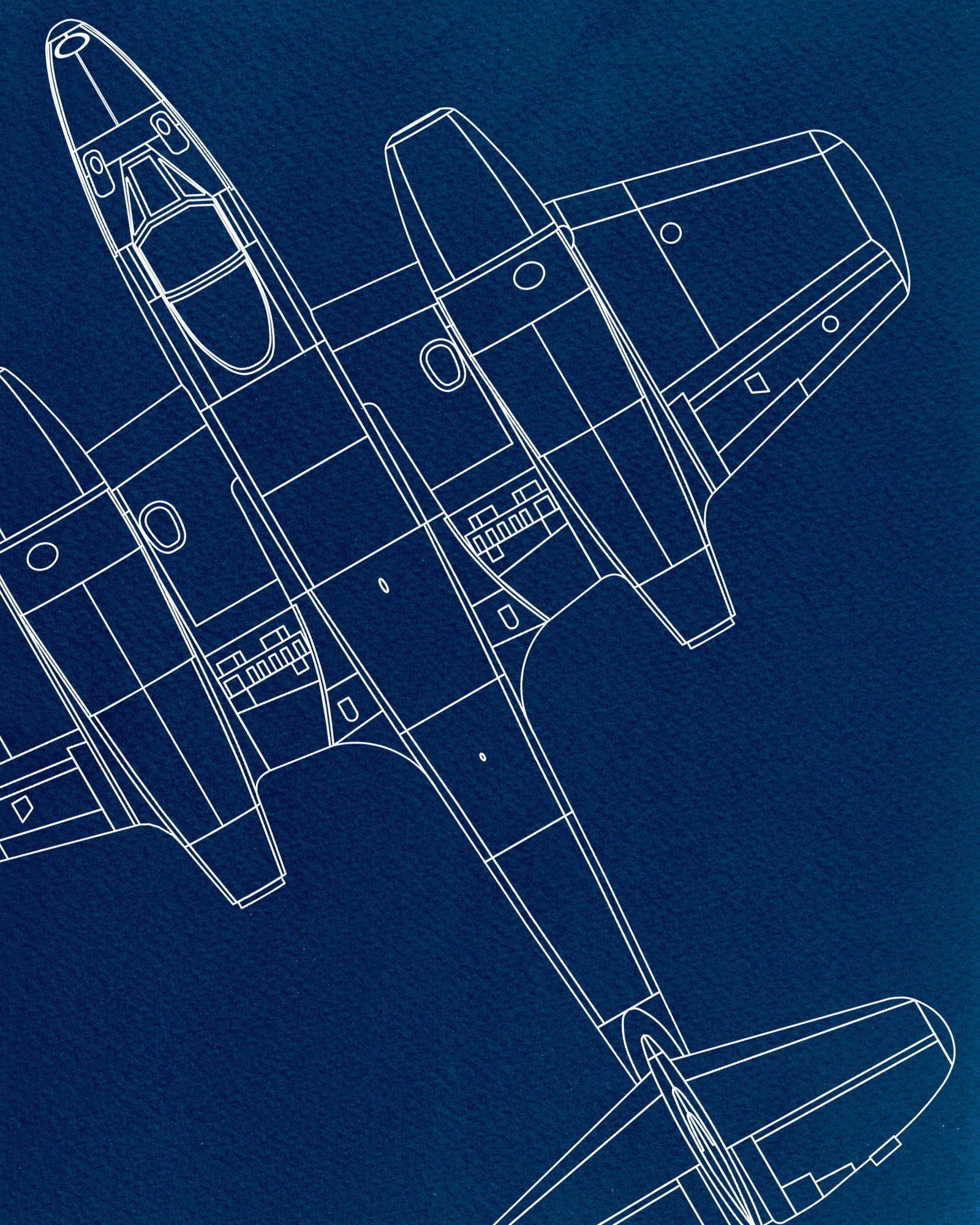 Gloster Meteor F.4 Hand Coated Traditionally Made Cyanotype Blueprint ...