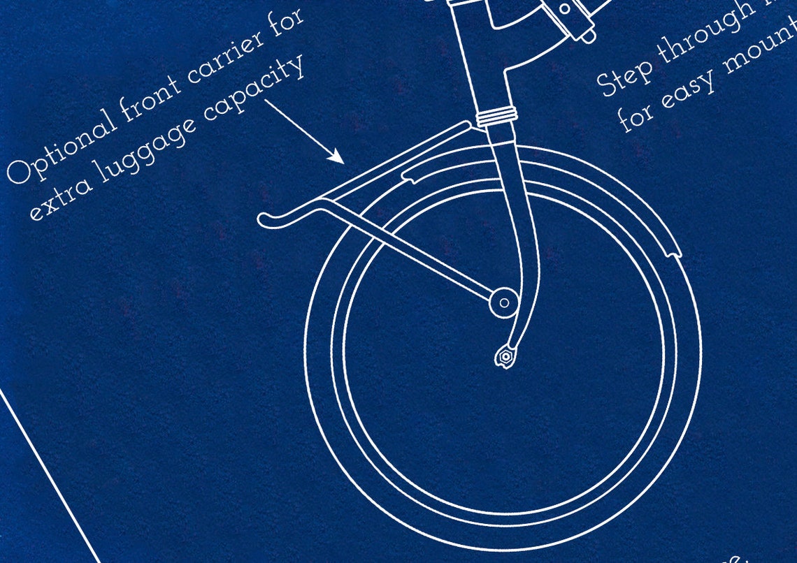 Brompton Folding Bike Hand Coated Traditionally Made Blueprint - Etsy
