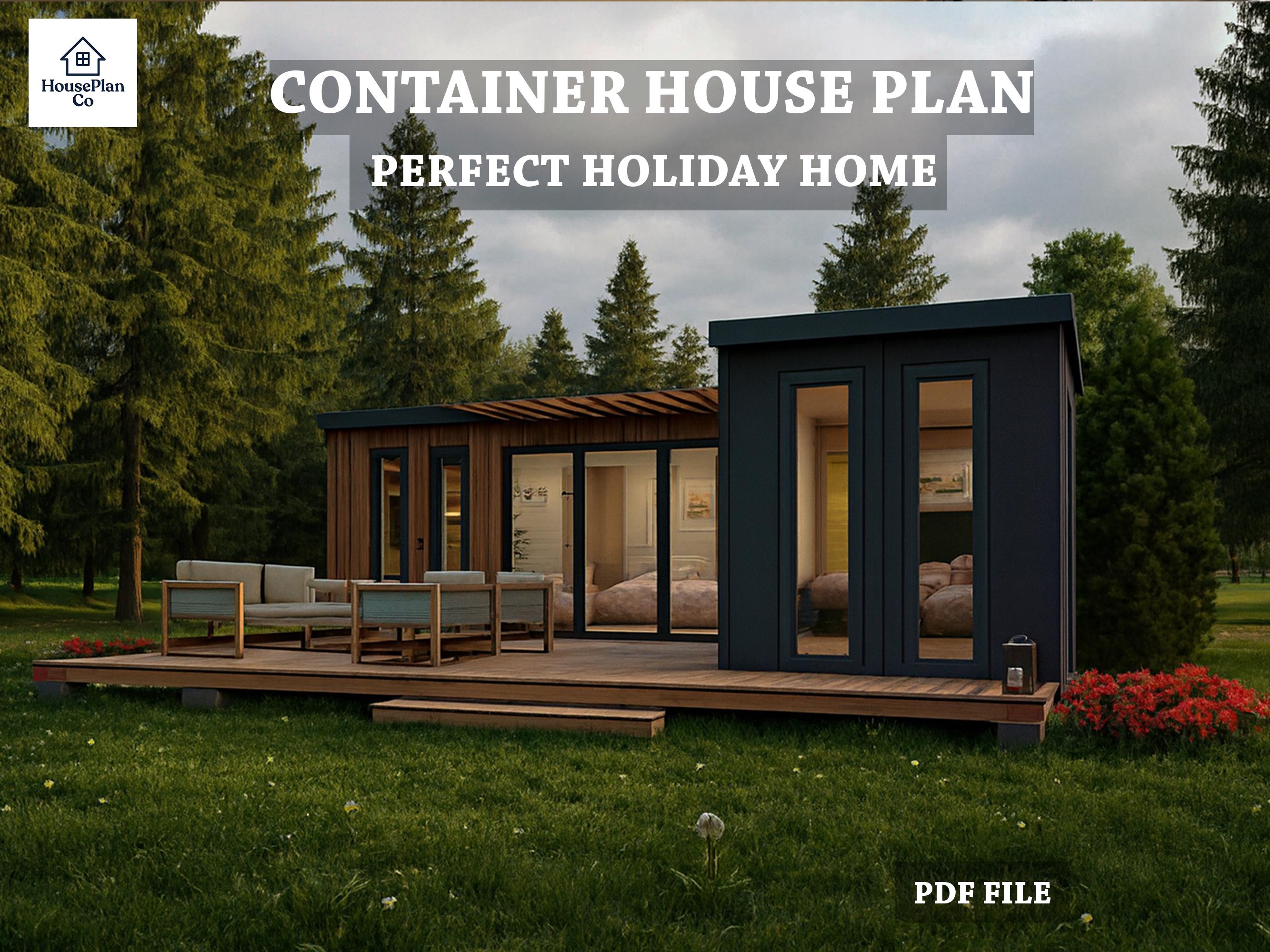 Modern Container House Plan | Small Holiday Home Design PDF - Etsy