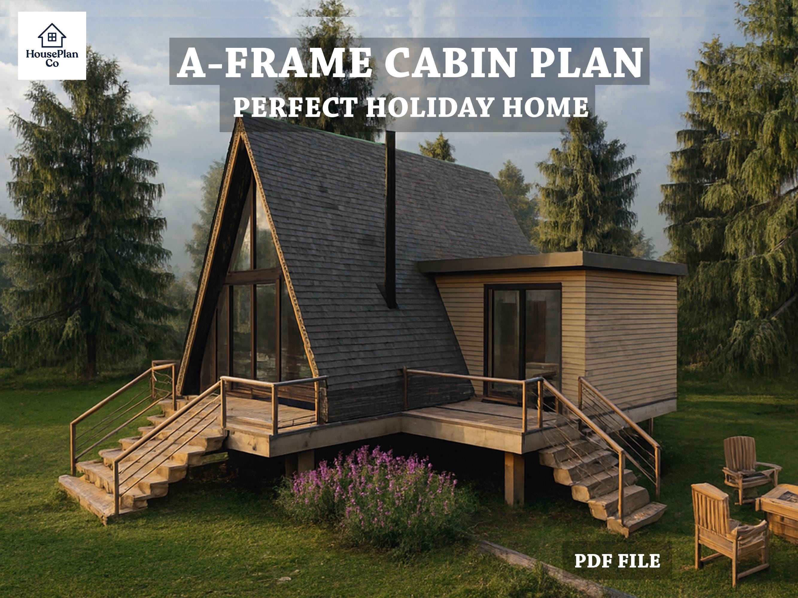 Modern A-frame Cabin Blueprint | Cozy Weekend Retreat Design | Rustic ...