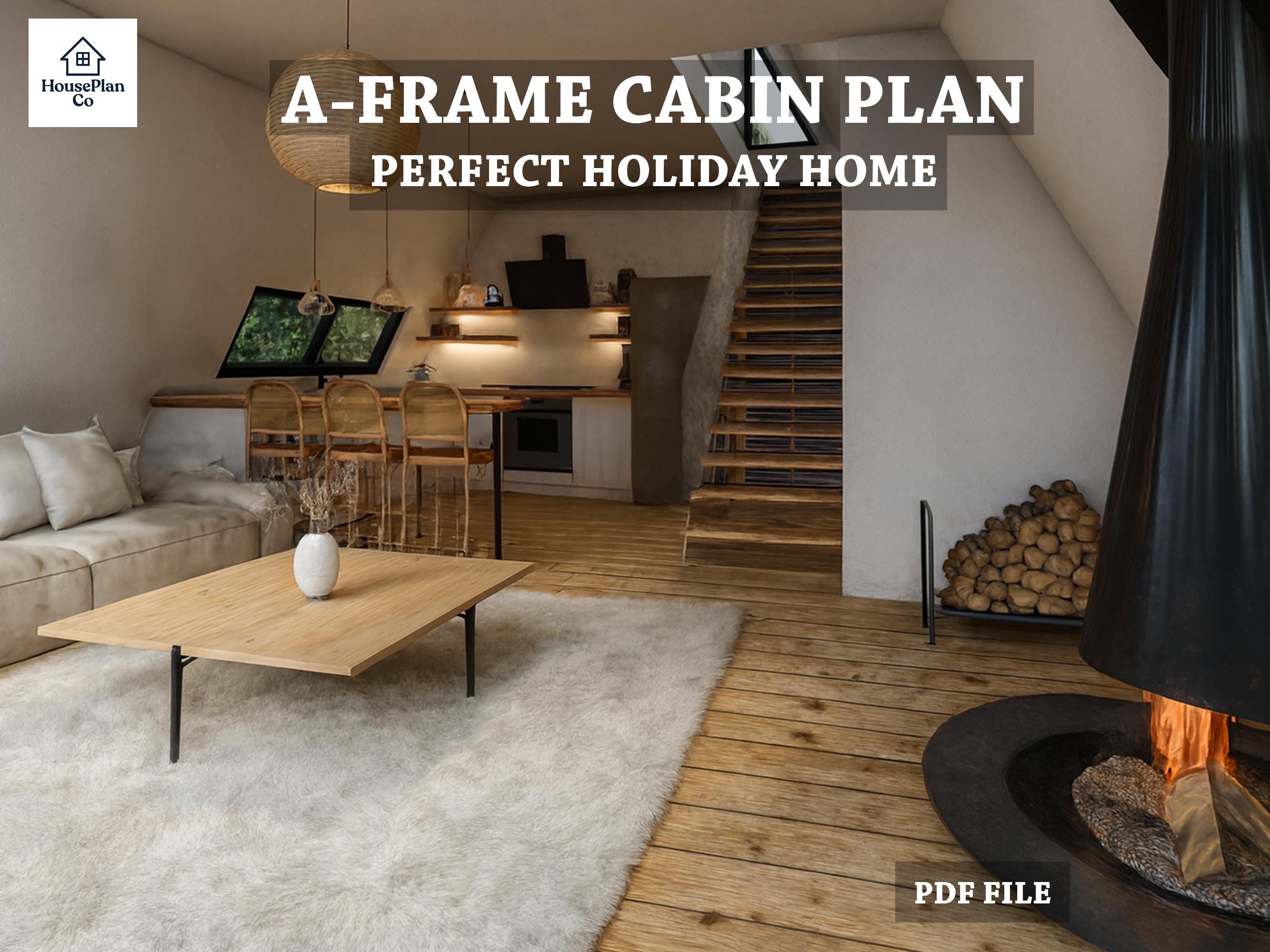 Modern A-frame Cabin Blueprint | Cozy Weekend Retreat Design | Rustic ...