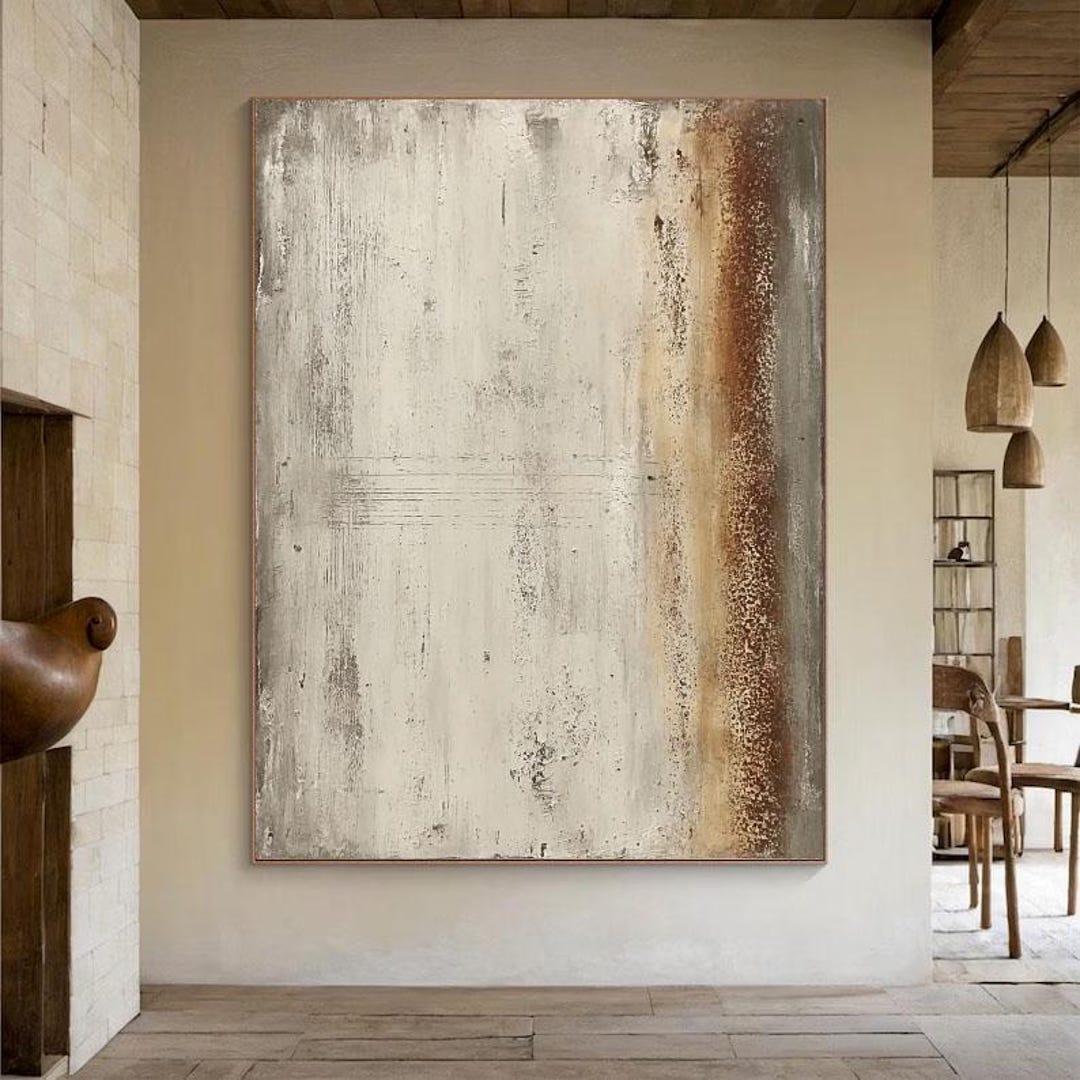 Wabi Sabi Rust Texture Gradient Distressed Impasto Oil Painting ...