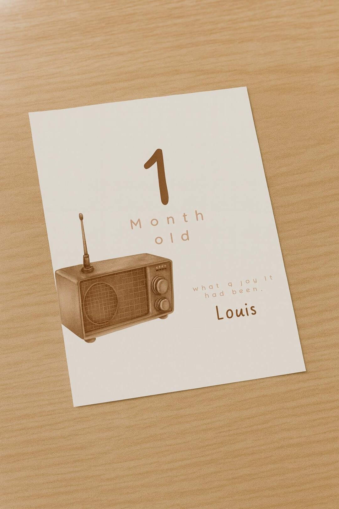 Vintage Baby Milestone Cards Radio • Retro Milestone Cards • 1–12 ...