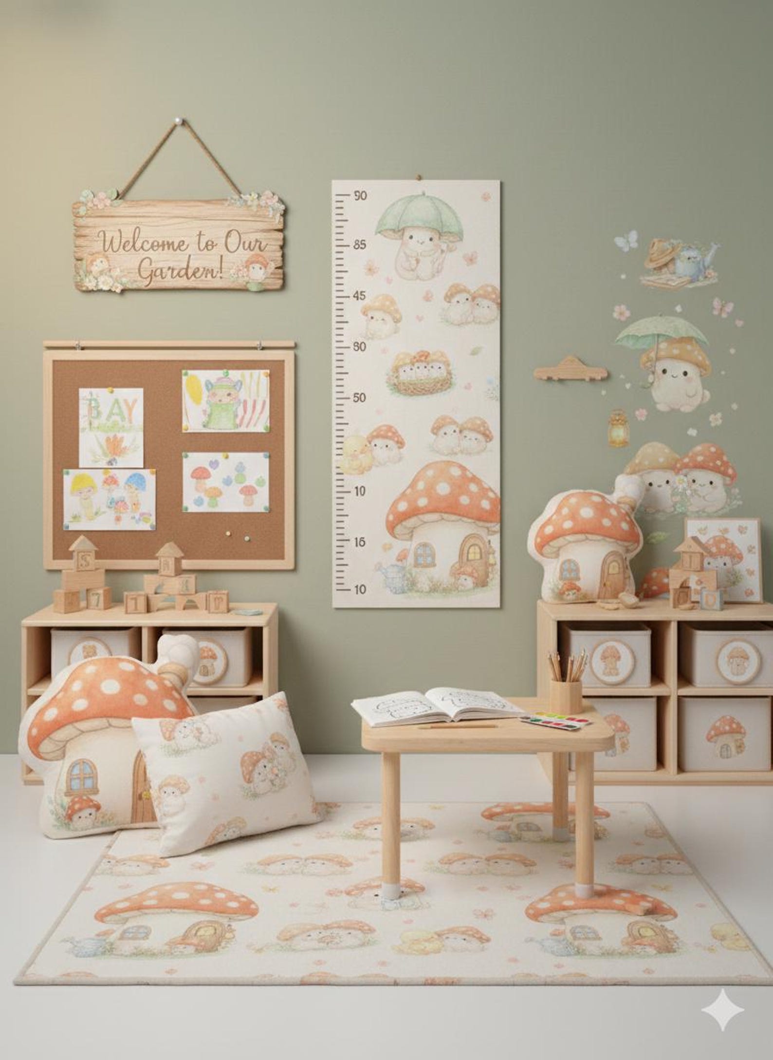 Woodland Mushroom Clipart – Watercolor Forest Elements for Nursery ...