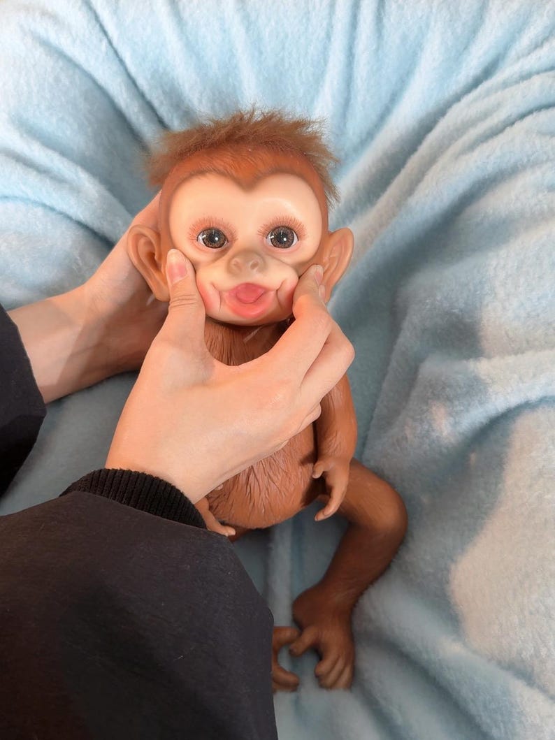 13 Inches Full Body Silicone Monkey Doll: Reborn Baby, Realistic ...