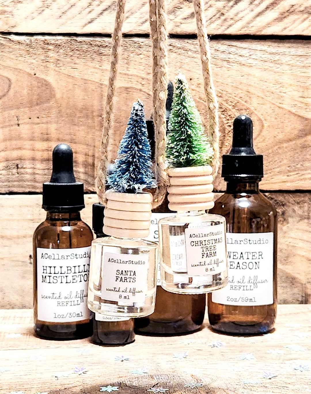 Christmas Tree Car Oil Diffuser Holiday Pine Tree Car Air Freshener ...