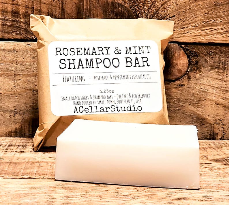 ROSEMARY & MINT Shampoo Bar - Dye / Scent Free, Eco Friendly Packaging ...