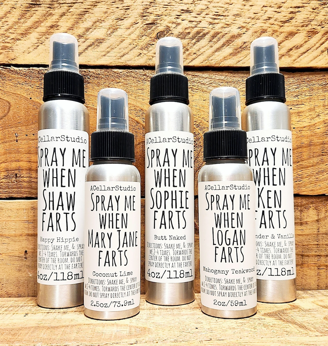 Funny Custom Room Spray "spray When Custom Name Farts" 4oz & 2.5oz ...