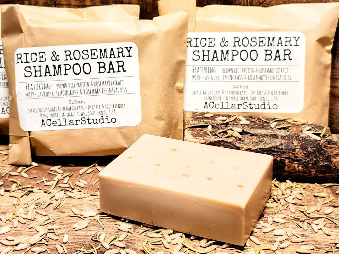 RICE & ROSEMARY - Shampoo Bar With Brown Rice Protein, Rosemary Extract ...