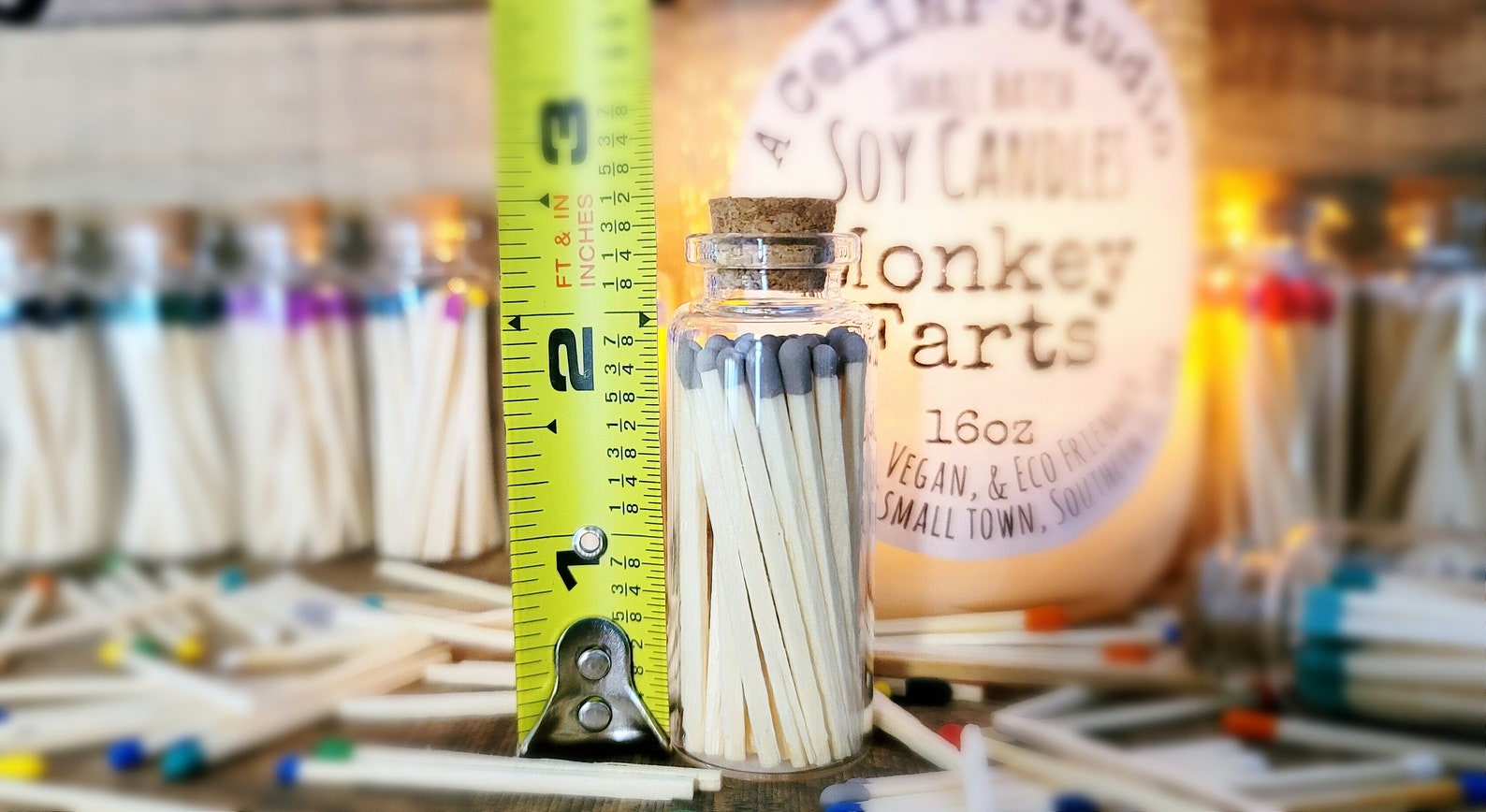 Bottled Matches-colored Tip Matches-glass Apothecary Jar With Cork ...