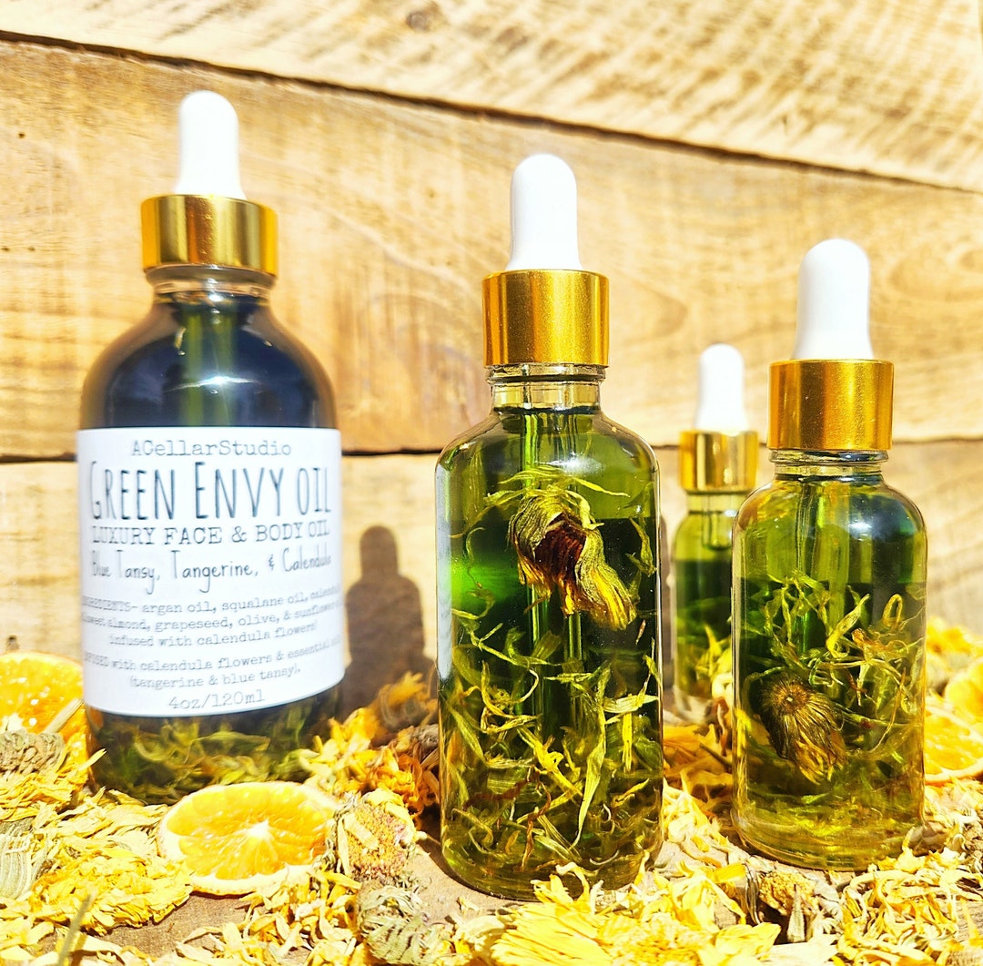 GREEN ENVY Oil, Luxury Face Oil, Blue Tansy-tangerine-calendula ...