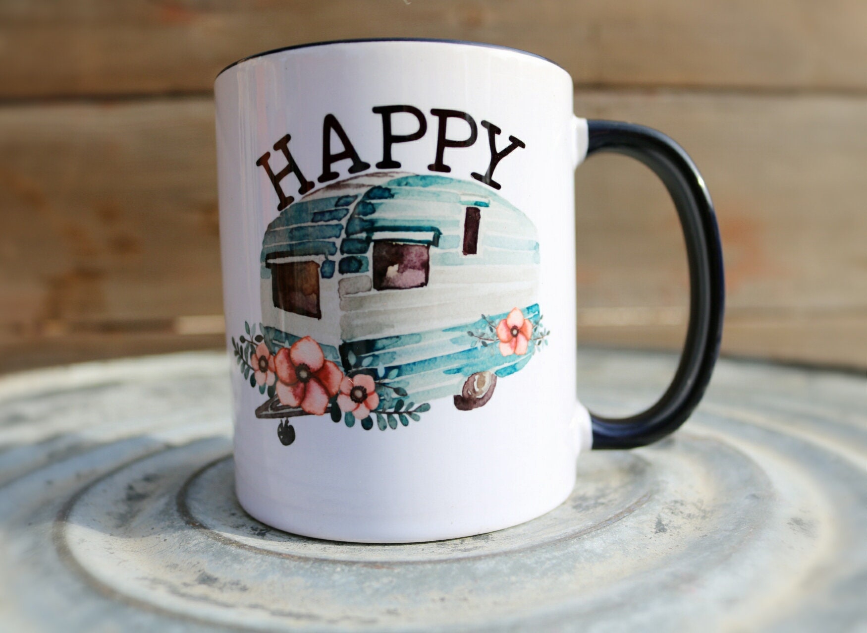 Happy Camper Coffee Mug-funny Coffee Cup-gift-watercolor | Etsy