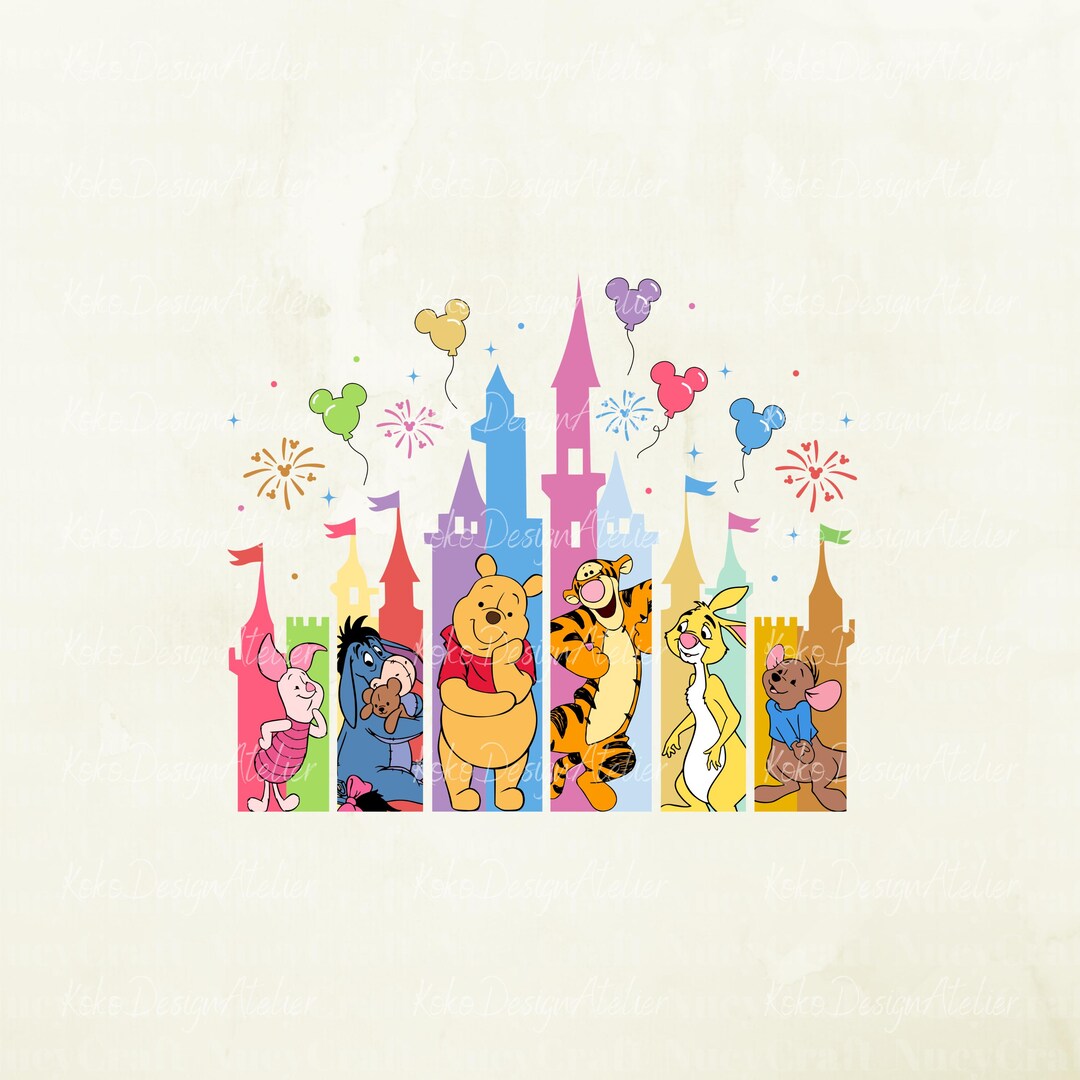 Winnie the Pooh Castle PNG, Magic Kingdom Friends (digital Download) - Etsy