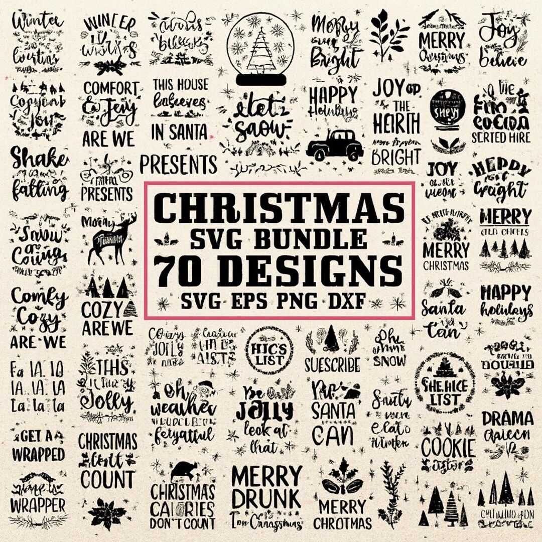 Christmas SVG Bundle, Holiday Graphics, Cut Files (digital Download) - Etsy